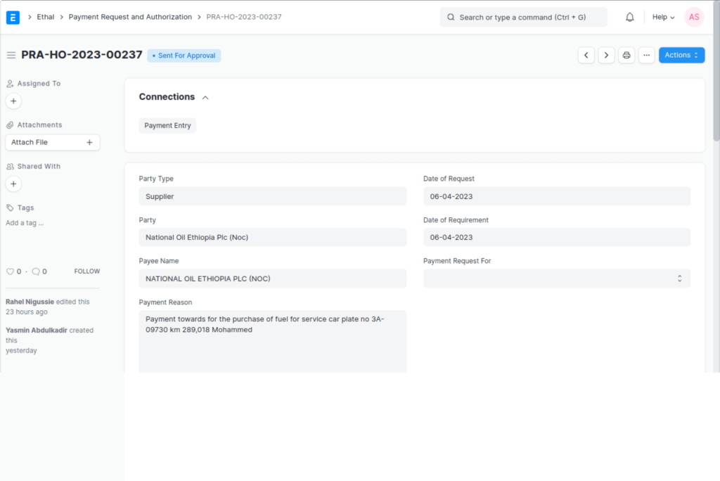 Ethal : ERP Implementation - Atriina